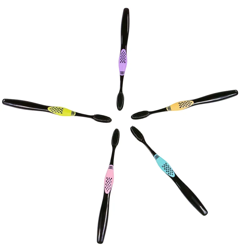 Soft Bristle Bamboo Charcoal Toothbrushes - 5 Count - Miniso Kenya