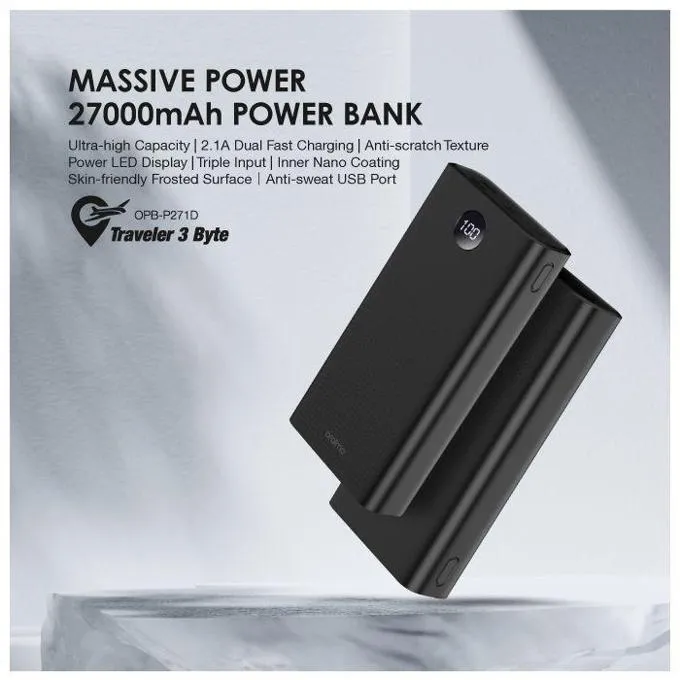 Power Bank OPB-P271D 27Ah Black By sea - Miniso Kenya